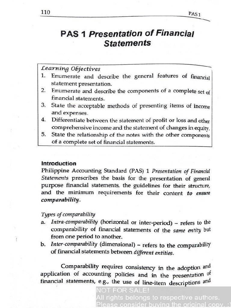 PAS 1 Presentation of Financial Statements | PDF