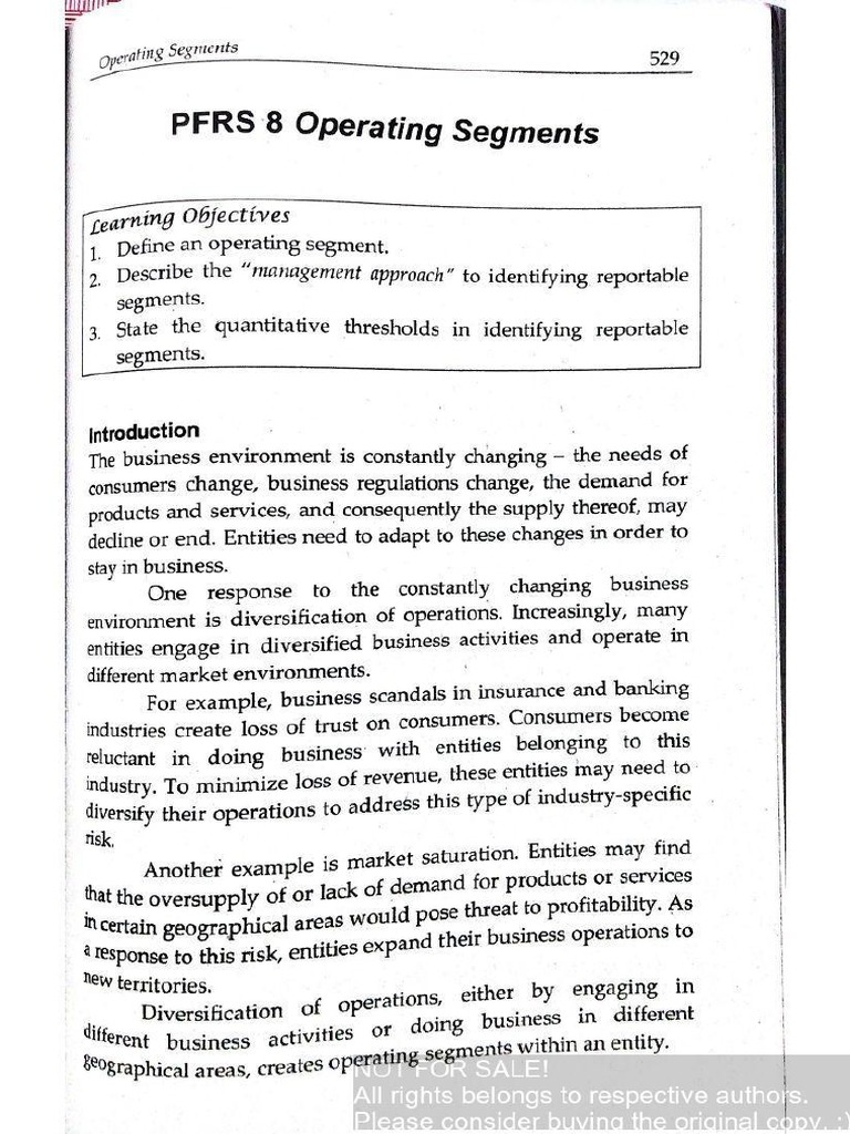 PFRS 8 Operating Segments | PDF