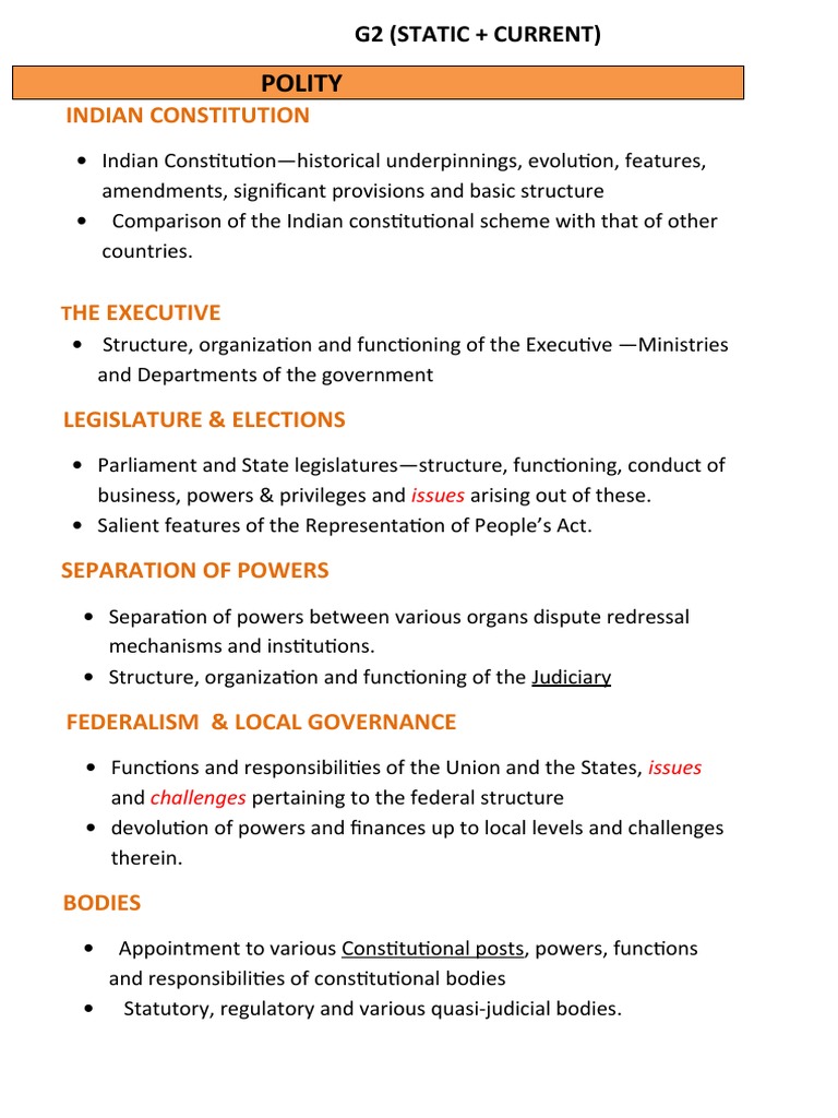 Upsc GS 2 Syllabus | PDF | Governance | Non Governmental Organization