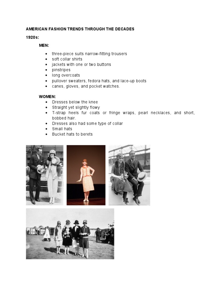 American Fashion Trends Through The Decades | PDF | Dress | Consumer Goods