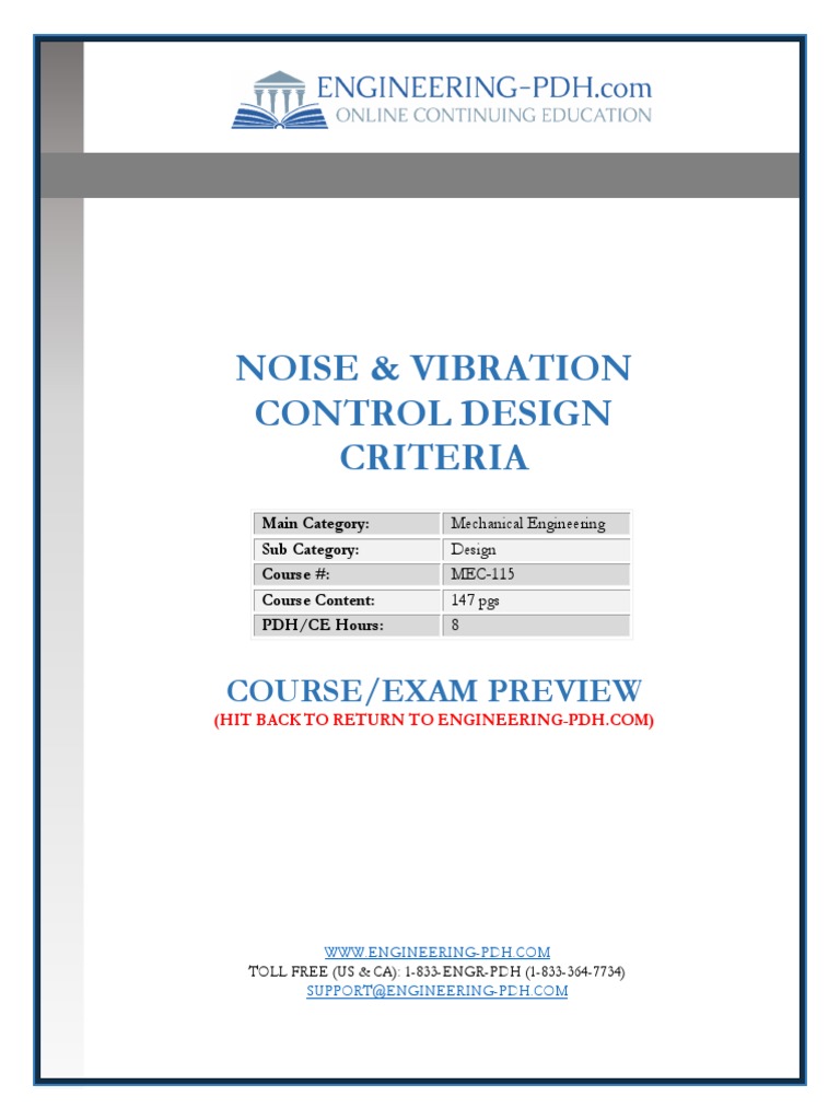 MEC 115 Noise Vibration&Control | PDF | Attenuation | Sound