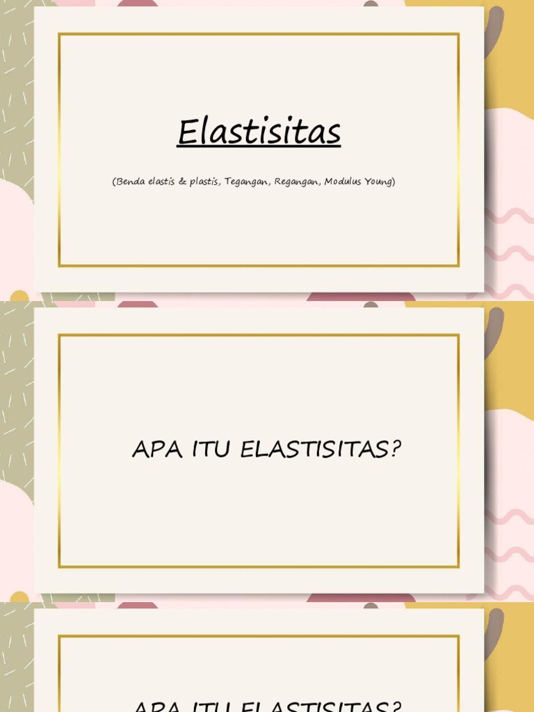 Elastisitas, Tegangan, Regangan, Modulus Young | PDF
