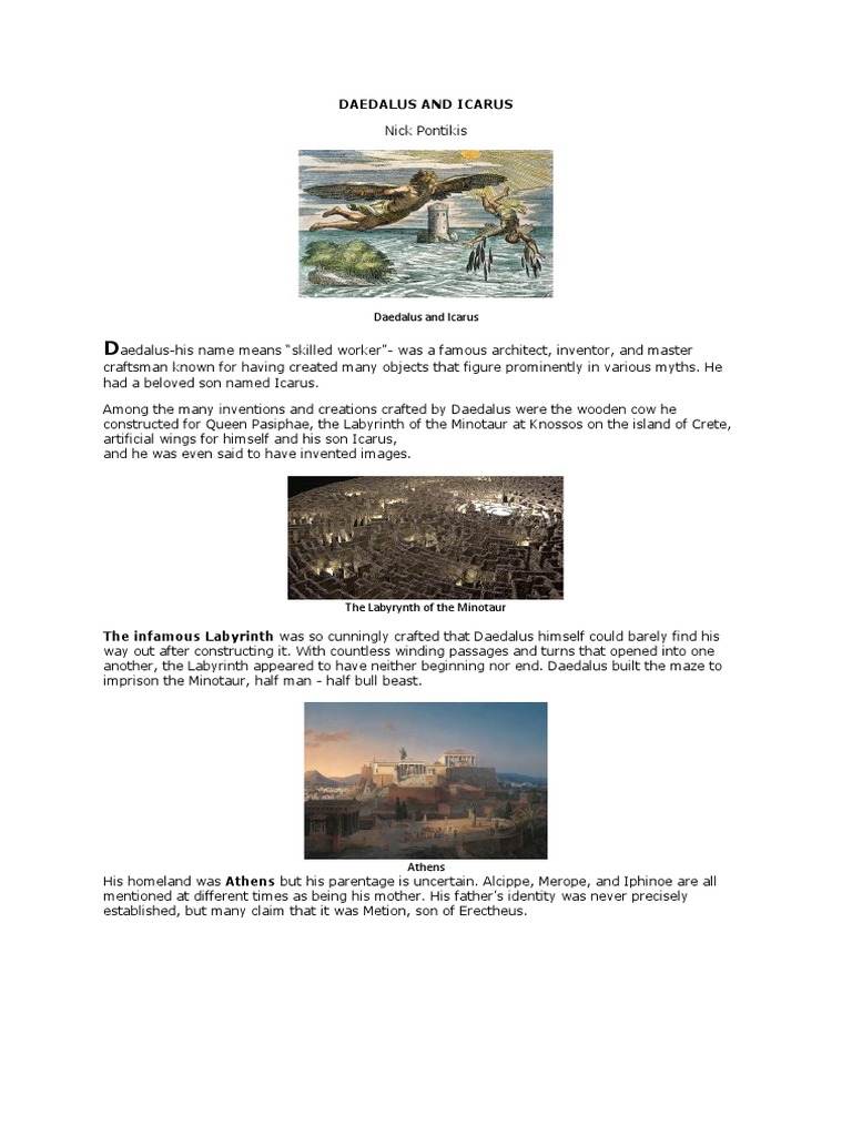 Vdocuments - MX - Daedalus and Icarus Nick Pontikis | PDF | Minotaur ...