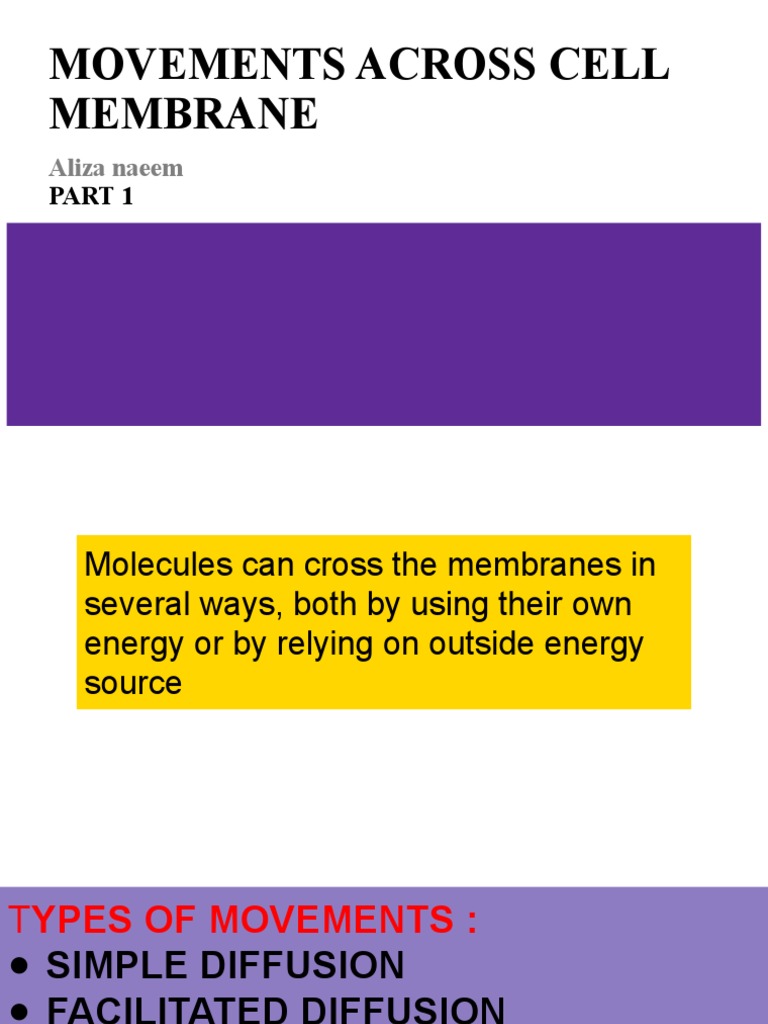 Movements Across Cell Membrane | PDF | Cell Membrane | Biophysics