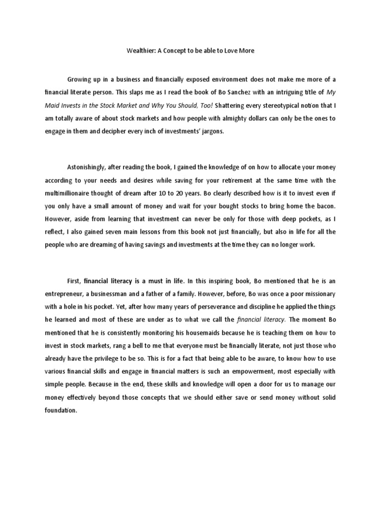 Lessons from "My Maid Invests" | PDF | Banks | Saving