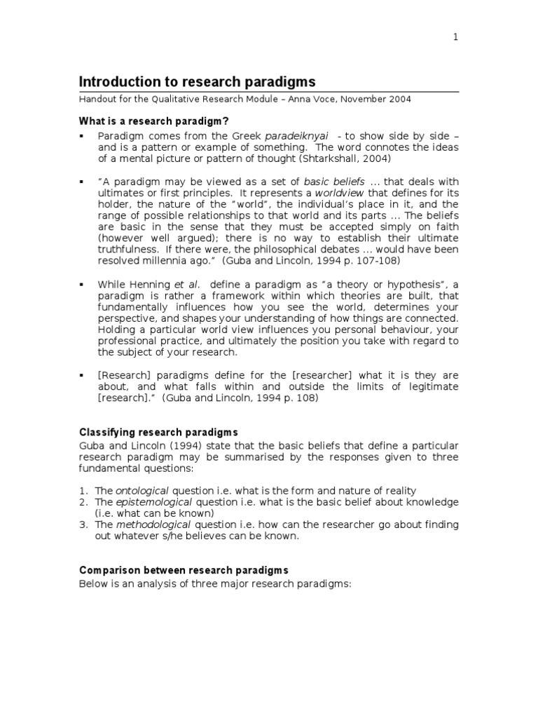 Research Paradigms | PDF | Reality | Qualitative Research