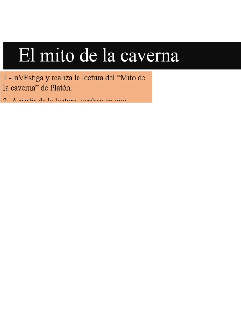 El Mito de La Caverna PDF | PDF | Conocimiento | Metafísica