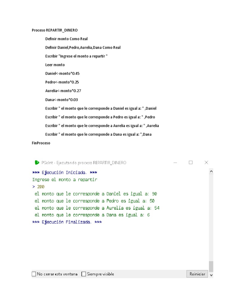 Pc1-Repartir Dinero | PDF