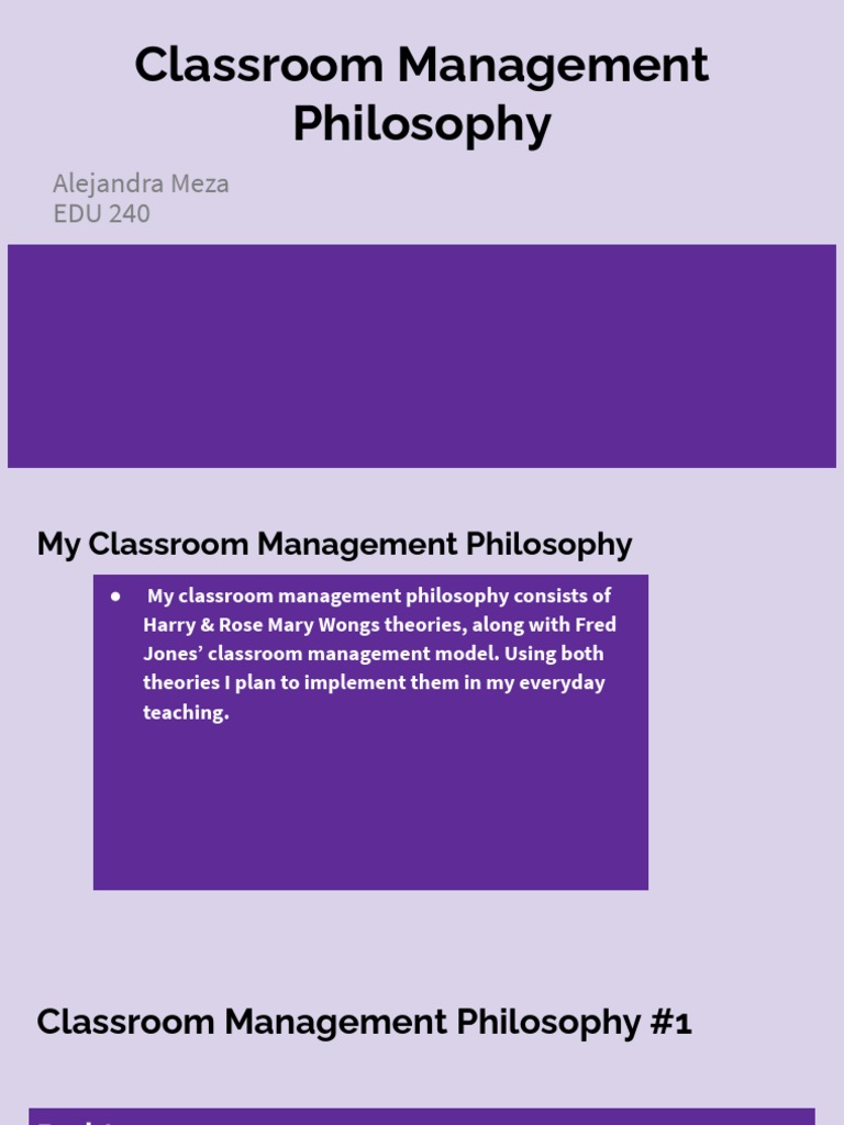 Classroom Management Philosophy 5 | PDF | Classroom Management | Classroom