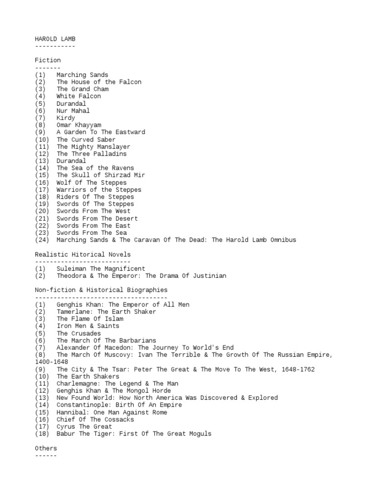 Harold Lamb | PDF | History | Young Adult