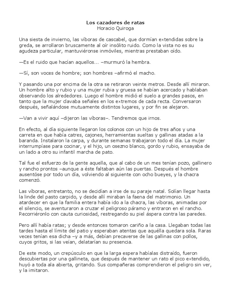 Cuento: Los Cazadores de Ratas | PDF