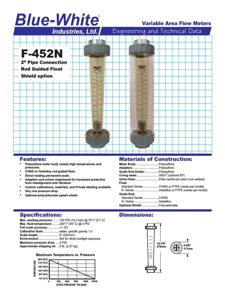 Ficha Tecnica - Flujometro F-452175LHN | PDF