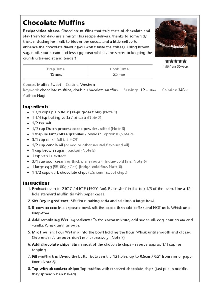 Chocolate Muffins | PDF | Muffin | Chocolate