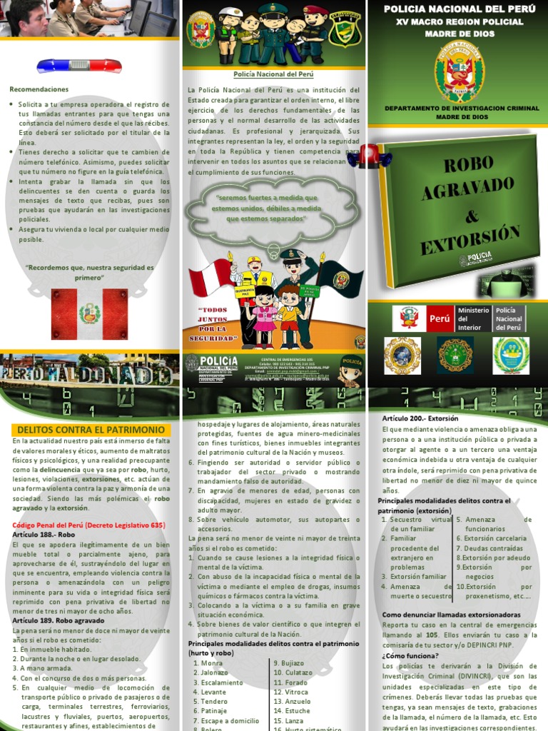 Triptico Robo y Extorsion | PDF | Extorsión | Robo