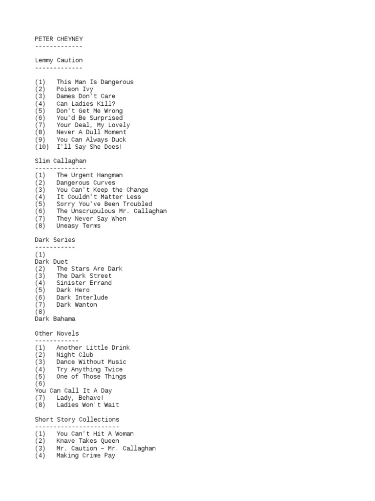 Peter Cheyney | PDF