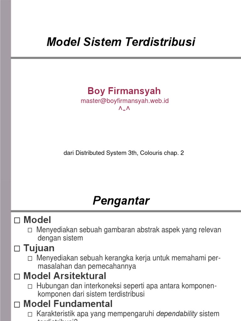 Model Arsitektur Sistem Terdistribusi | PDF | Bisnis