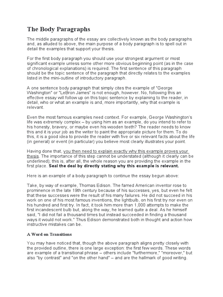 Guidance on Crafting Effective Body Paragraphs in Essays | PDF | Essays | Paragraph