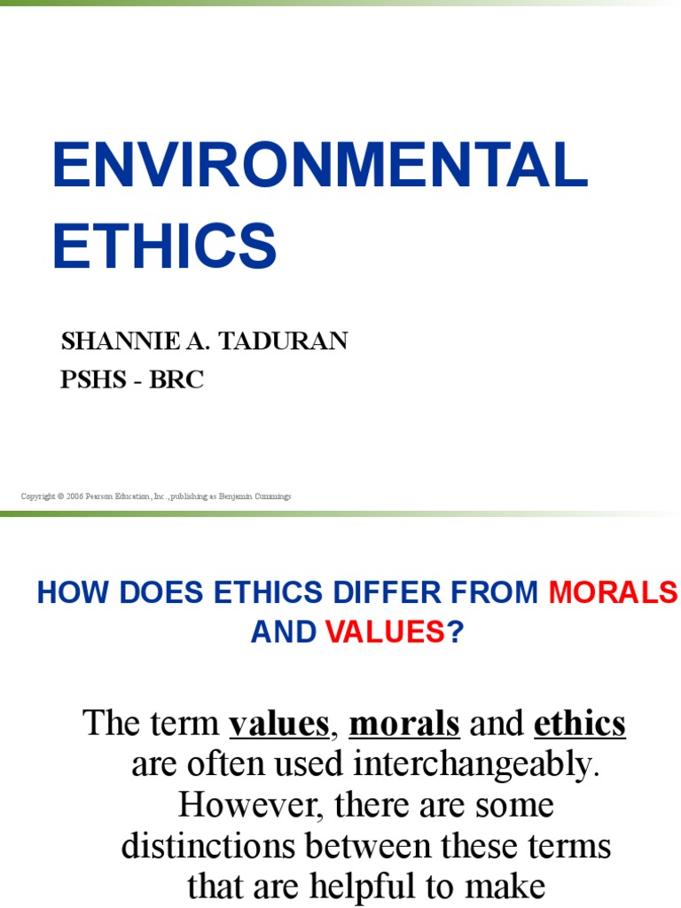 Environmental Ethics: Shannie A. Taduran Pshs - BRC | PDF ...