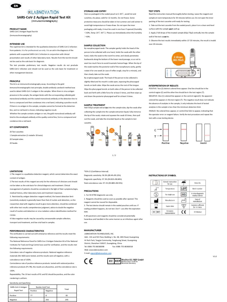 Labnovation COVID-19 Test Kit IFU | PDF | Medical Diagnosis ...