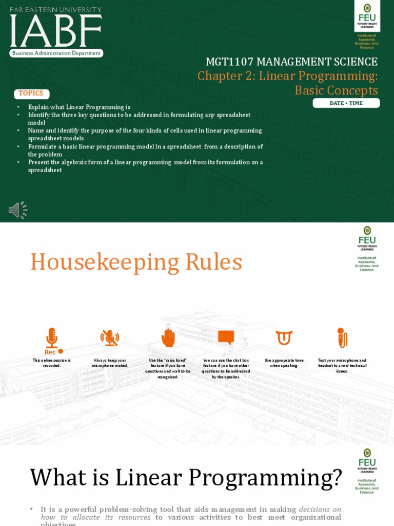 MGT1107 Management Science Chapter 2 | PDF | Linear Programming ...