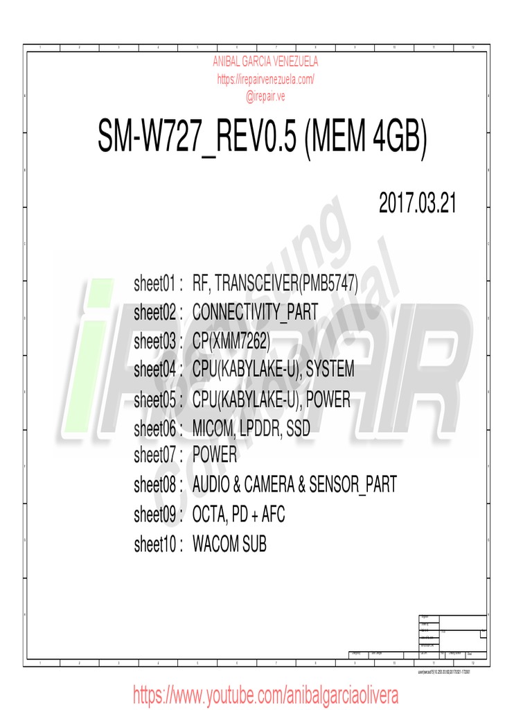 SM-W727 Esquematico Completo Anibal Garcia Irepair | PDF | Electronics ...