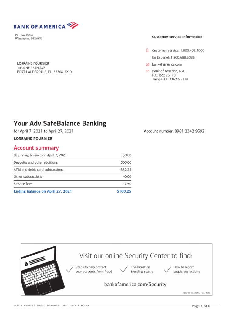 Your Adv Safebalance Banking: Account Summary | PDF | Deposit Account ...