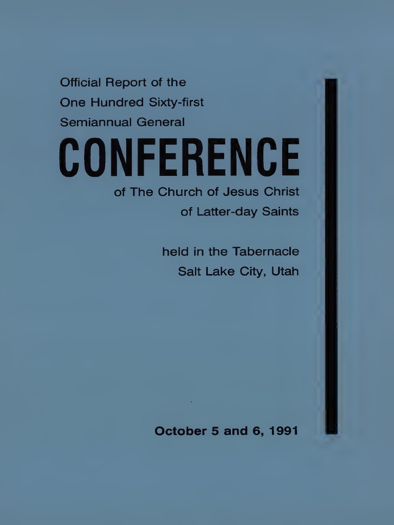 LDS Conference Report 1991 Semi Annual | PDF | Jesus | The Church Of ...