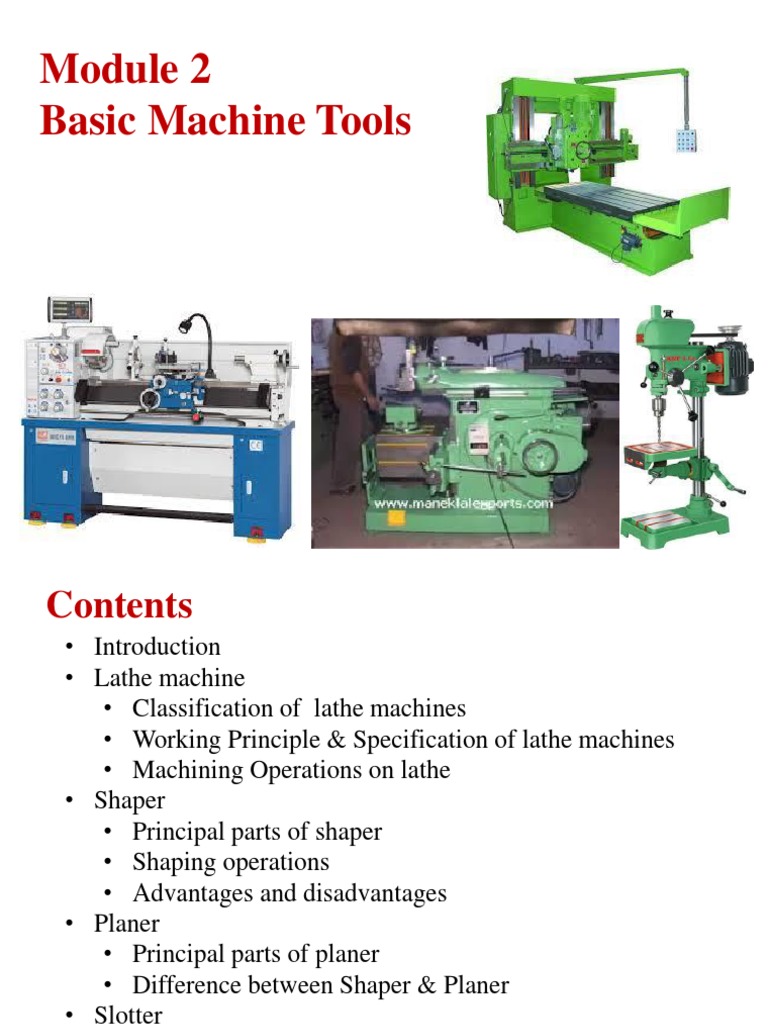 Basic Machine Tools | PDF | Machining | Industrial Processes