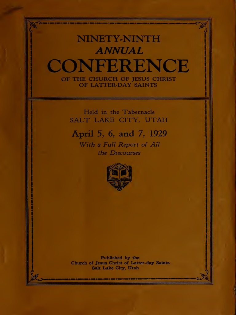 LDS Conference Report 1929 Annual | PDF | The Church Of Jesus Christ Of ...