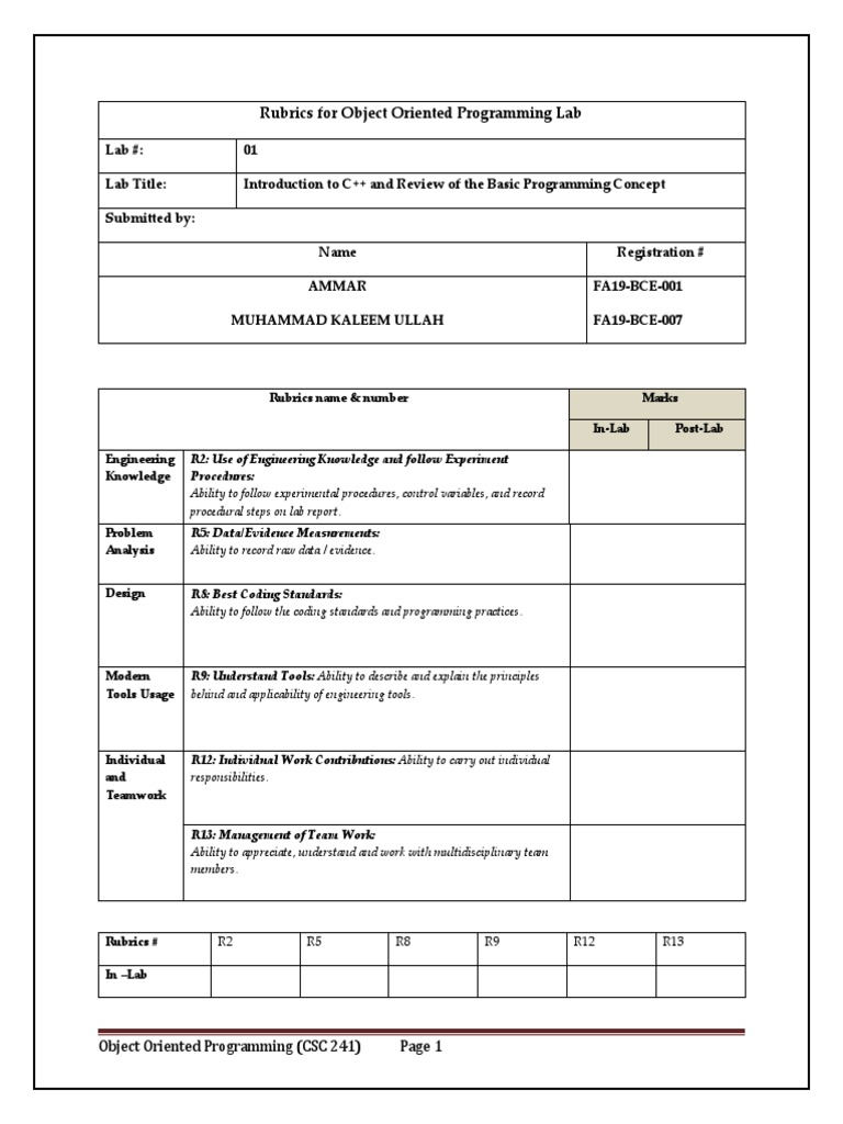 OOP Lab Report 01 | PDF | Parameter (Computer Programming) | C++