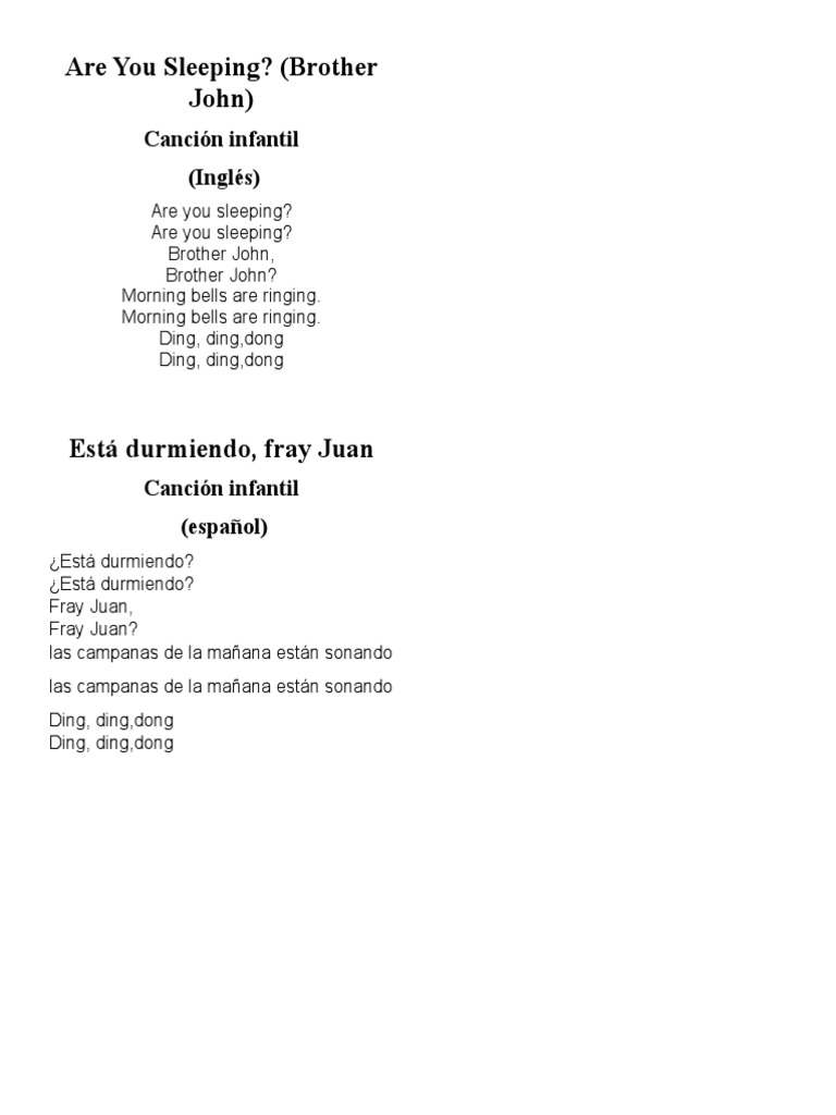 Canciones Are You Sleeping | PDF