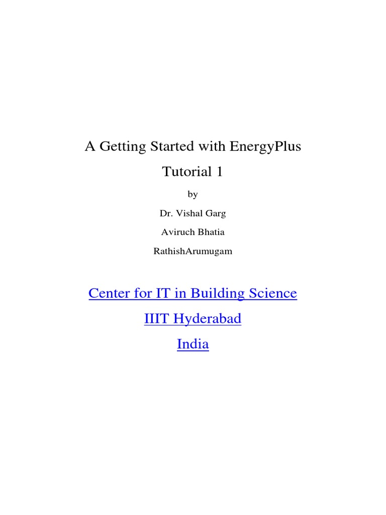 Getting Started with EnergyPlus: A Step-by-Step Tutorial on Creating a Basic Single Zone Model ...