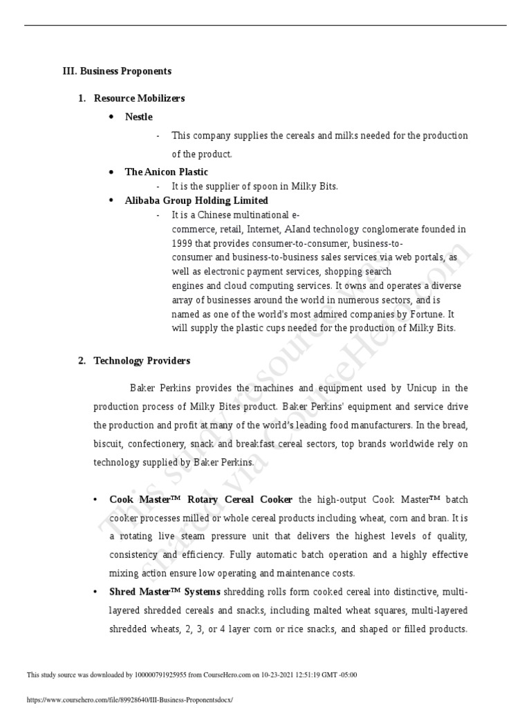 III. Business Proponents | PDF | Employment | Business