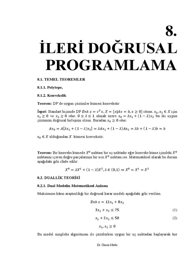 Ileri Doğrusal Programlama | PDF