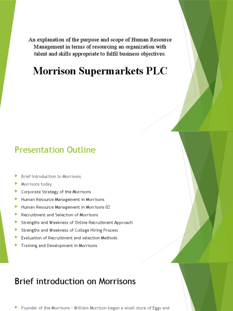 An Explanation of The Purpose and Scope of Morrison Supermarkets PLC ...