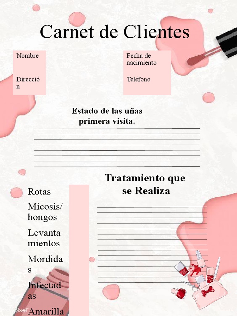 Ficha de Cliente Manicurista | PDF