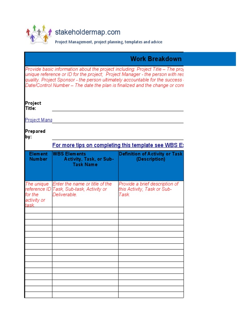 WBS Excel Template | PDF