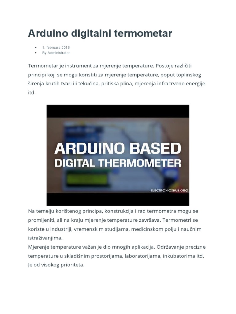 Arduino Digitalni Termometar | PDF