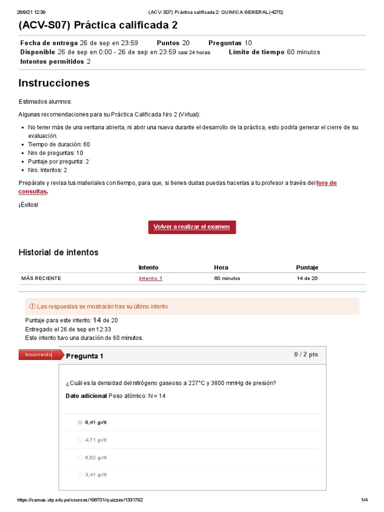 (Acv-S07) Práctica Calificada 2 - Quimica General (4270) 1 | PDF | Mole (Unidad) | Amoníaco