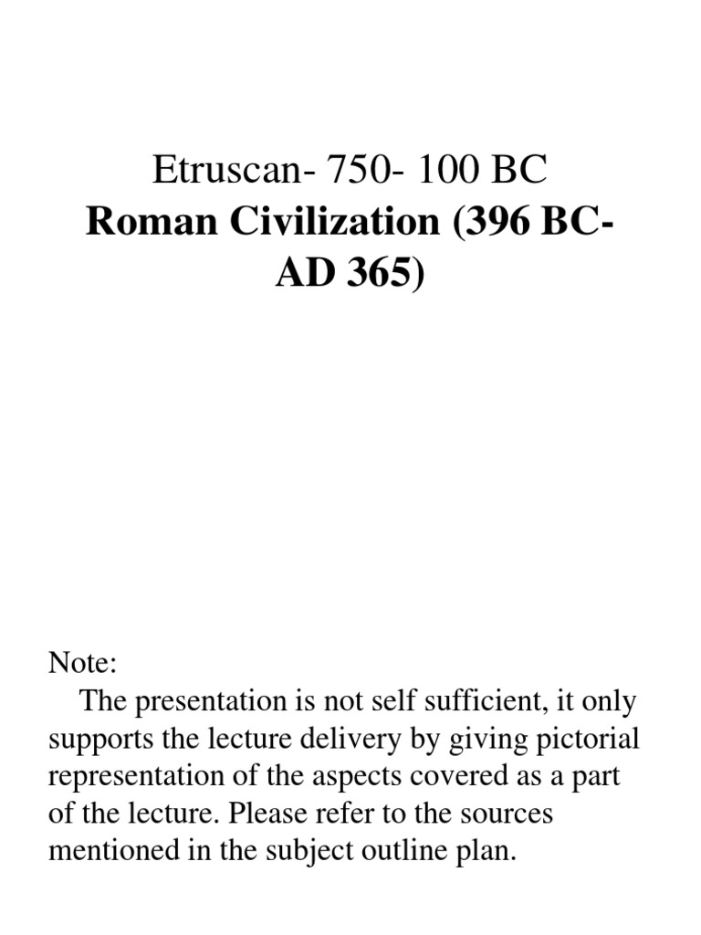 6 - Etruscan and Roman Civilization - First Sem | PDF | Vault ...