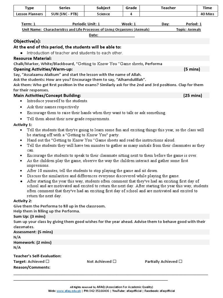 Grade 4 Orientation Lesson Plan | PDF | Communication | Pedagogy