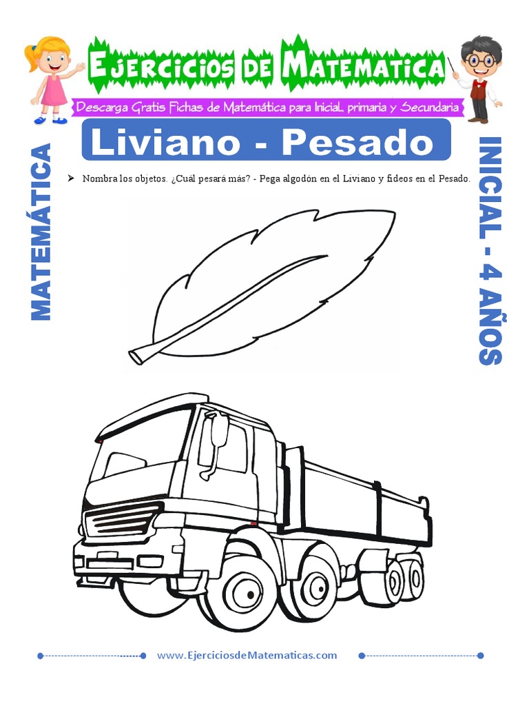 Actividades de Liviano y Pesado para Niños de 4 Años | PDF
