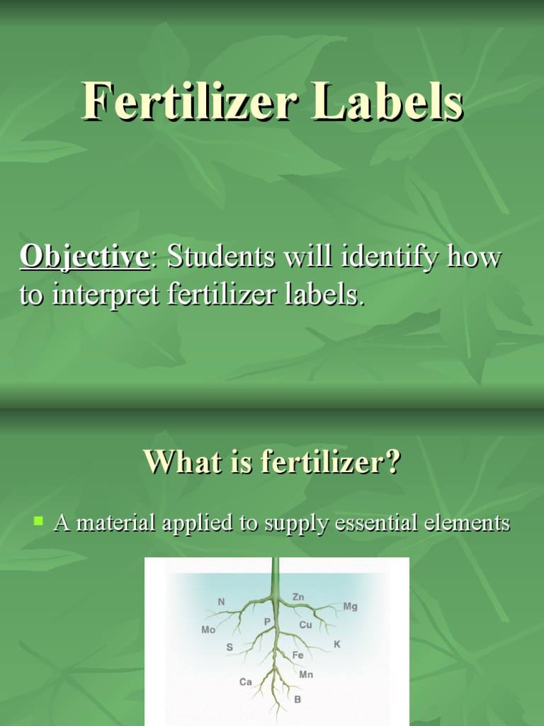 Fertilizer Label Presentation | PDF | Fertilizer | Chemistry