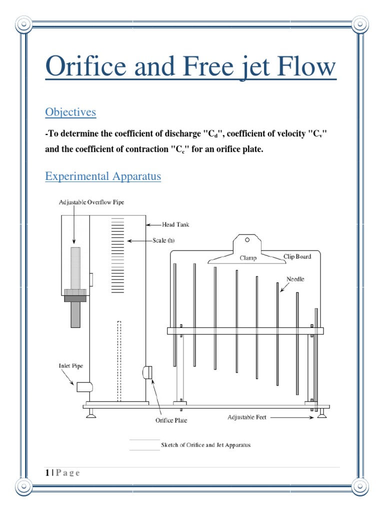 Orifice and Free Jet Flow | PDF