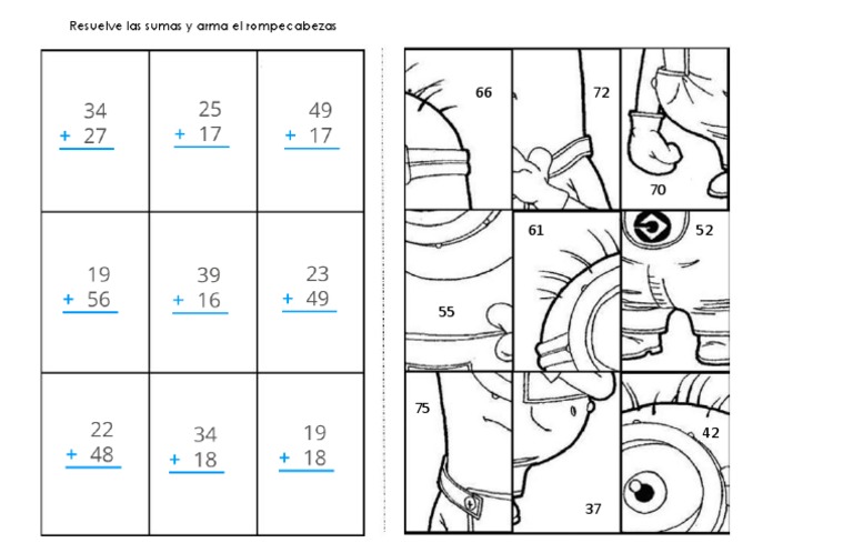 Rompecabezas de Sumas y Restas | PDF