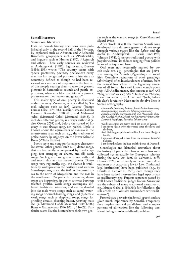 2011 EAE Somali Oral Literature | PDF | Poetry