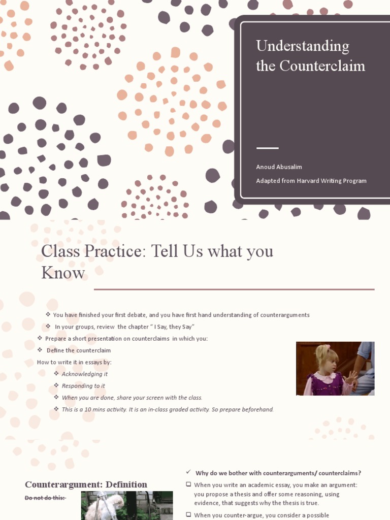 Defining Counterarguments in Writing | PDF | Essays | Argument