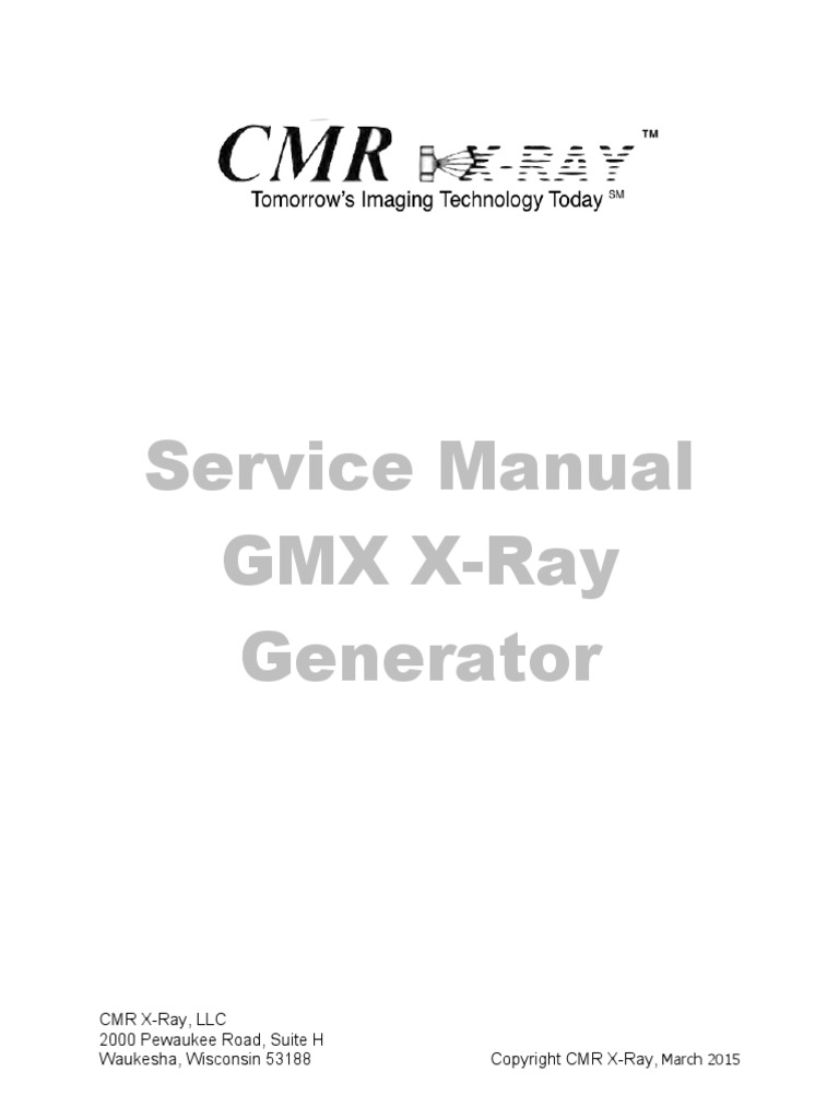 5 CMR Xray Service Manual Cgr525 3 | PDF | Electric Generator | Mains ...