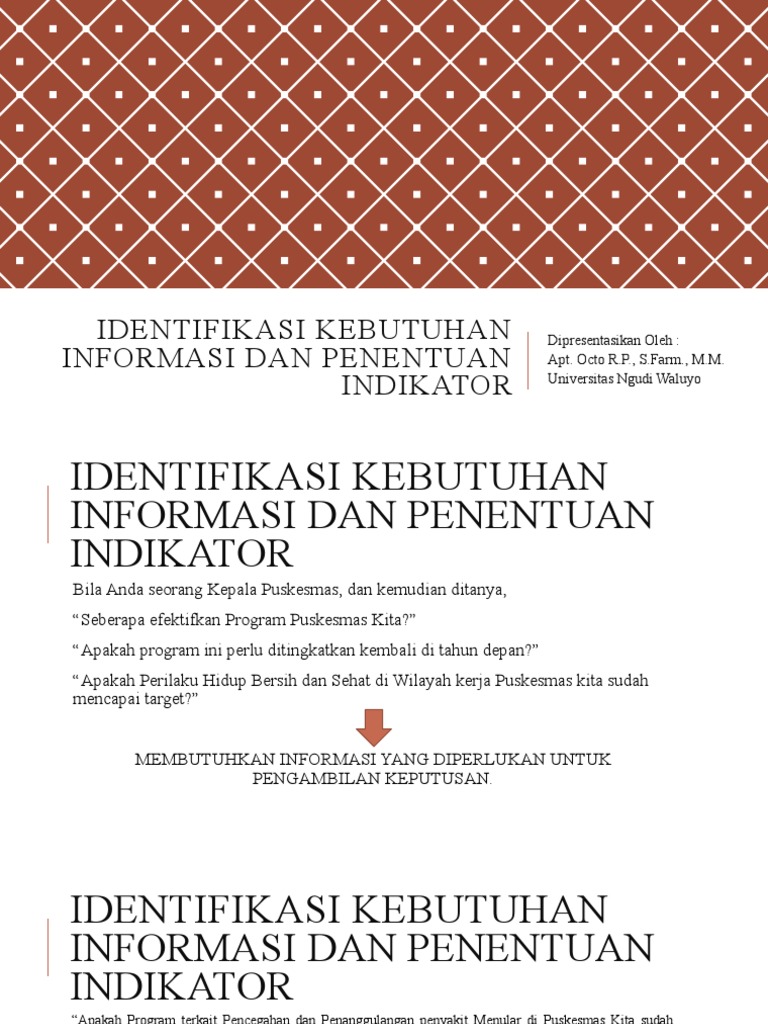 Identifikasi Kebutuhan Informasi Dan Penentuan Indikator (2) 3 | PDF