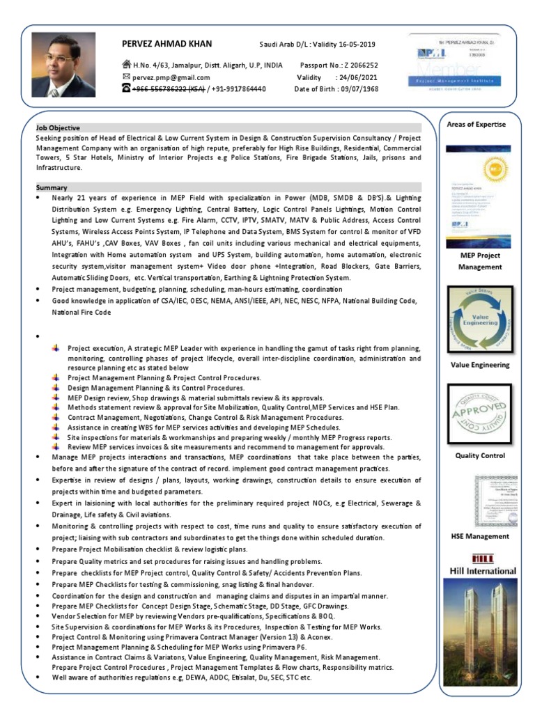 Head of Electrical & Low Current Systems | PDF | Elevator | Project ...